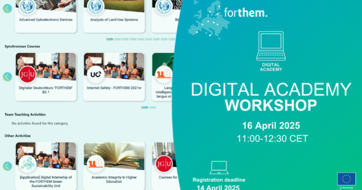 FORTHEM Digital Academy - what is it and how does it work? | University ...